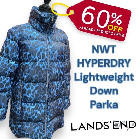 Lands' End | Jackets & Coats | Hyperdry Water Resistant Premium Lightweight Down Parka In Cool ...